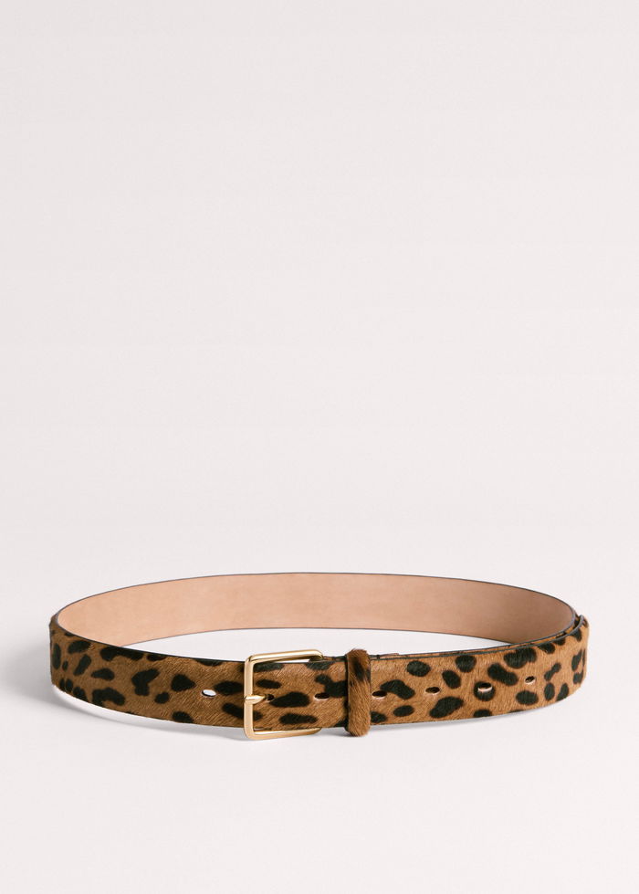 ME+EM Leopard Print Classic Belt Dark Brown Multi | endource