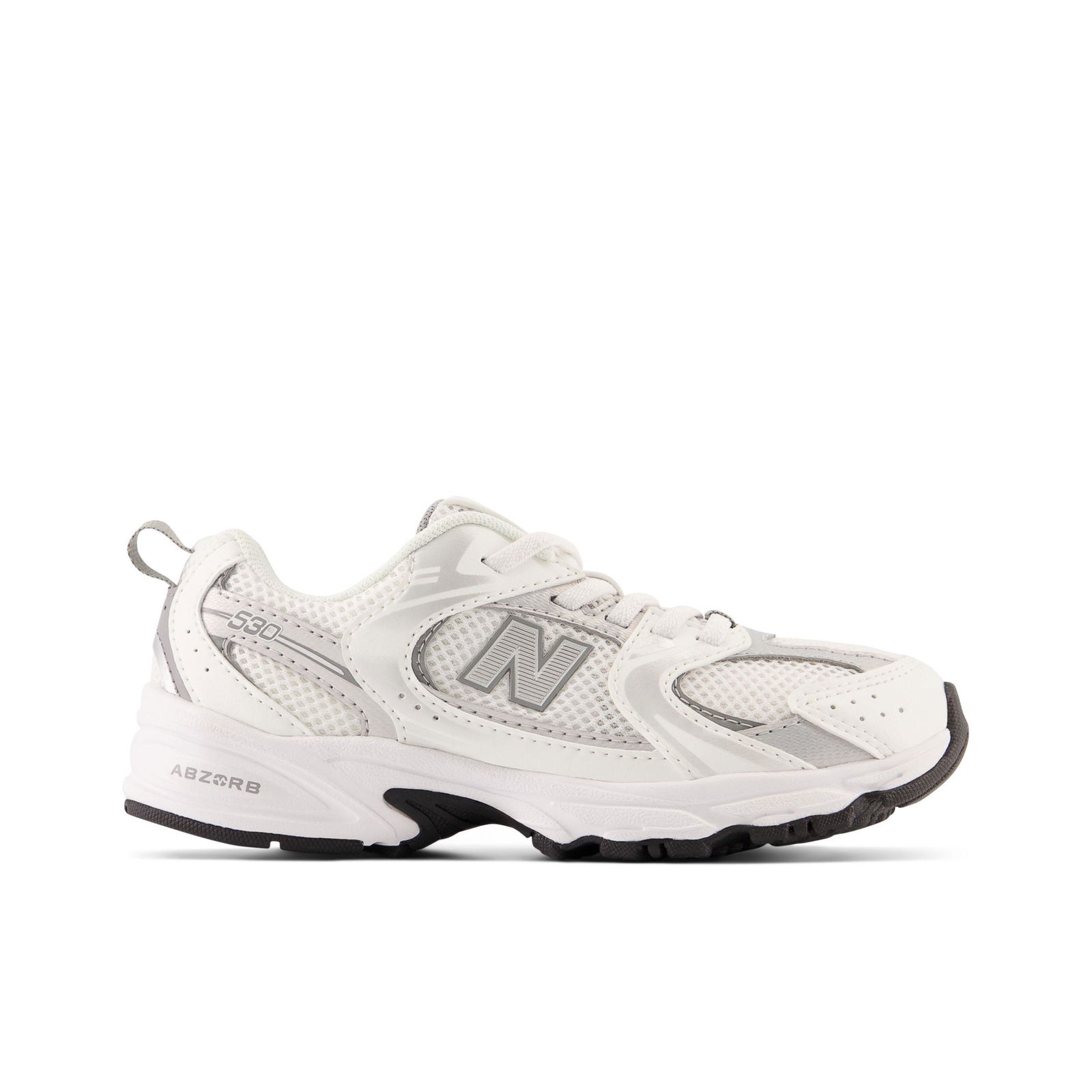 NEW BALANCE Kids' 530 Bungee Shoes in White/Grey | endource