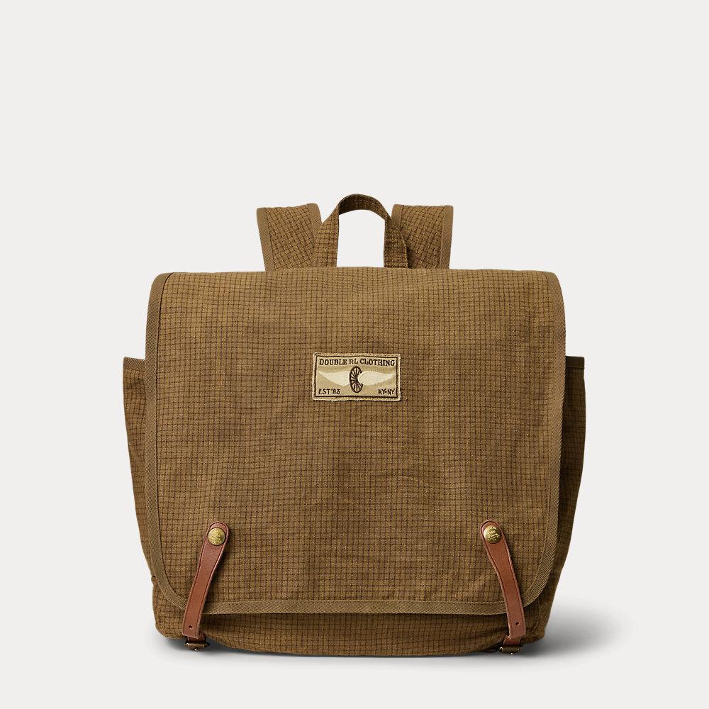 RALPH LAUREN RRL Leather-Trim Oilcloth Backpack in Brown | endource