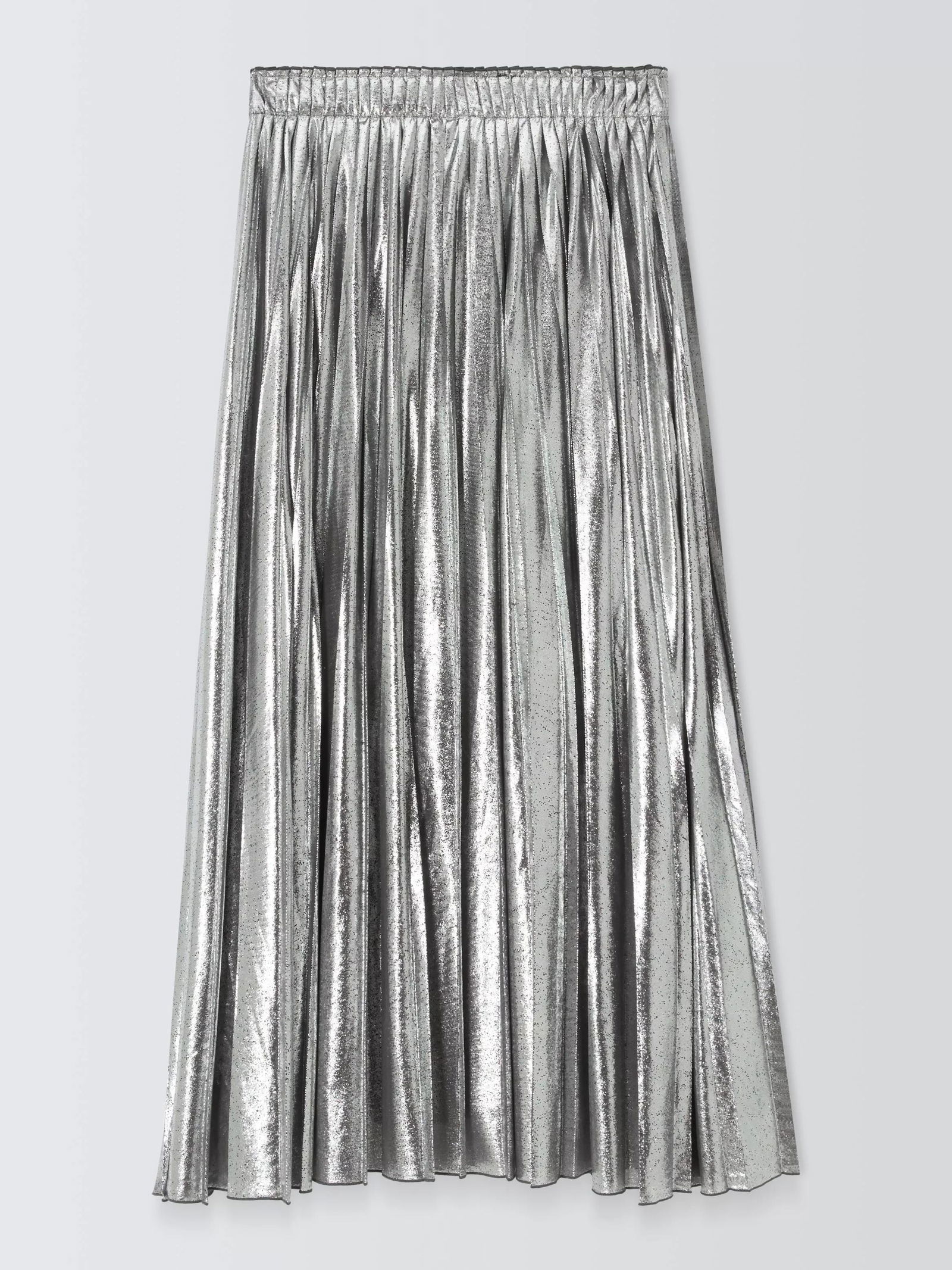 WEEKEND MAX MARA Gamma Metallic Pleat Skirt in Silver | endource