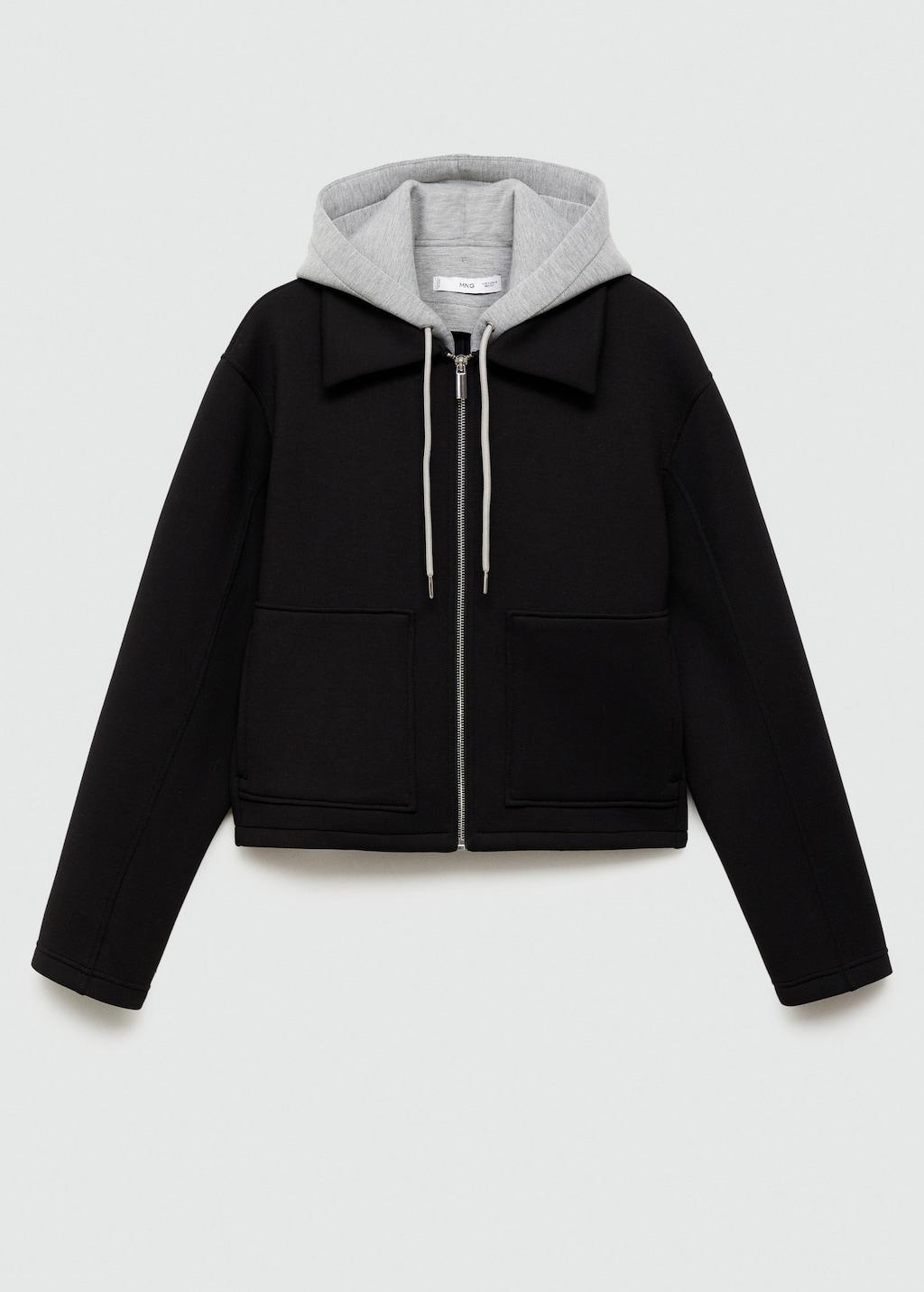 MANGO Combined Hooded Jacket in Grey | endource