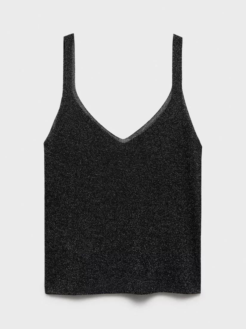MANGO Kling Sparkle Top in Black | endource