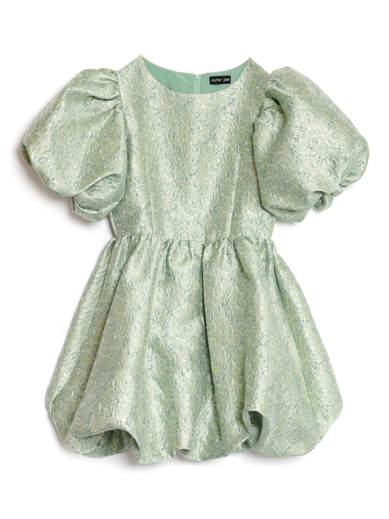 SISTER JANE Edan Jacquard Mini Dress in Green | endource