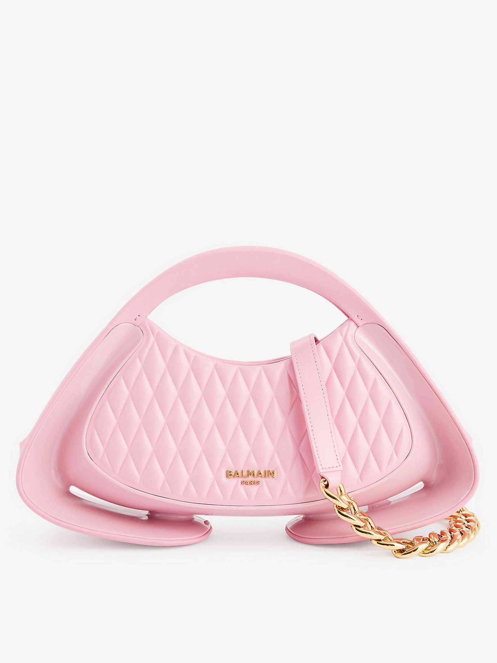 Balmain Jolie Madame Medium Faux-Leather Top-Handle Bag in ROSE | Endource