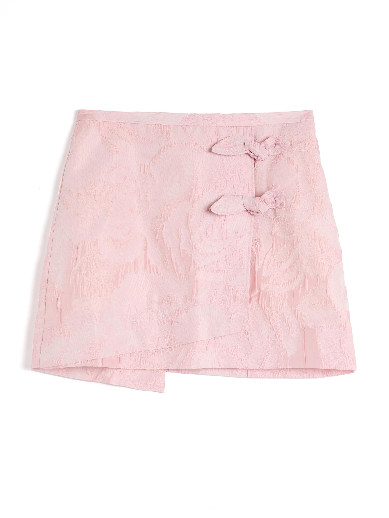 GANNI Textured Cloqué Mini Skirt in Pink | Endource