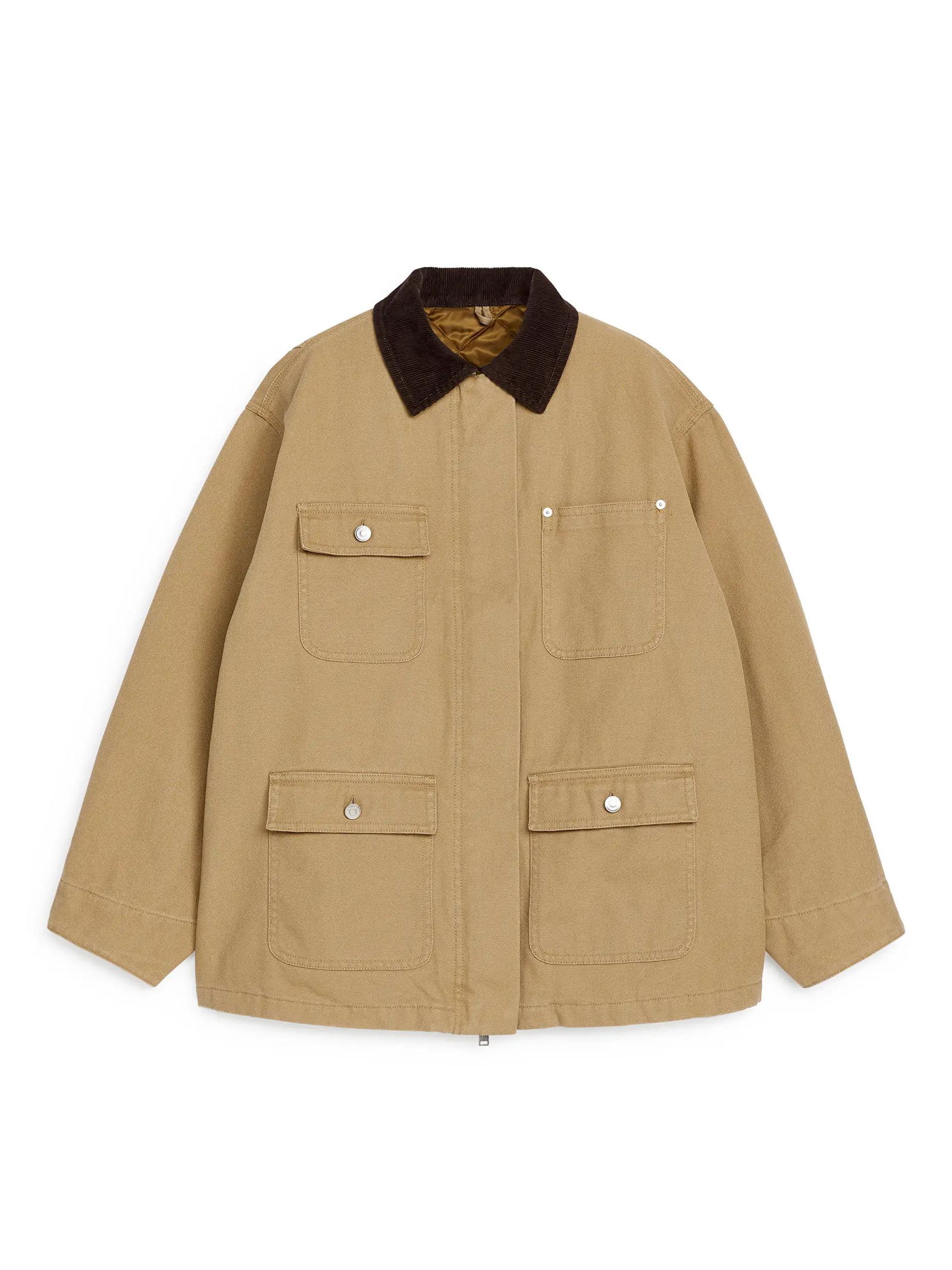 ARKET Lined Canvas Jacket in Beige | endource