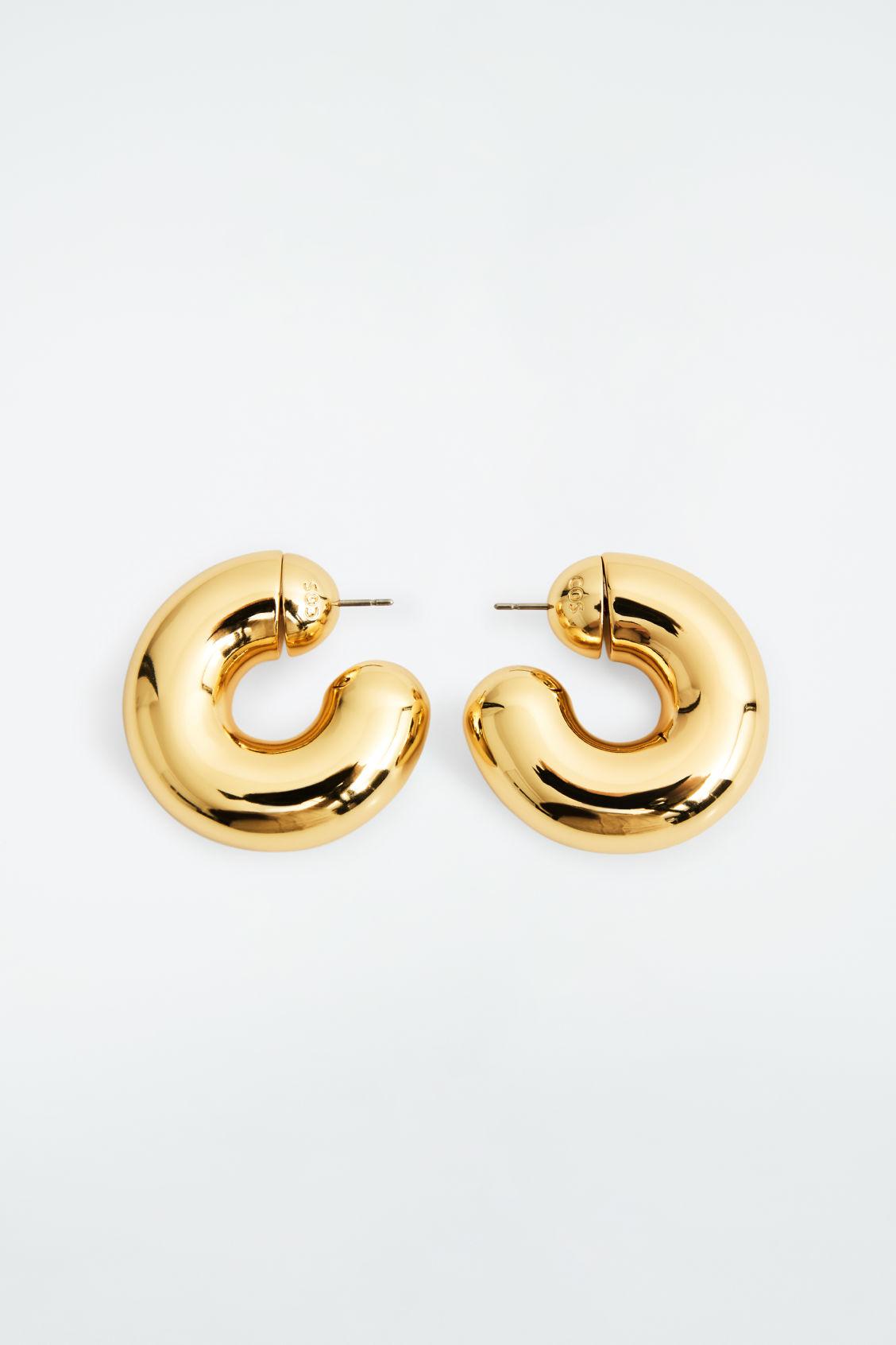 COS Oversized Chunky Hoop Earrings in GOLD | endource