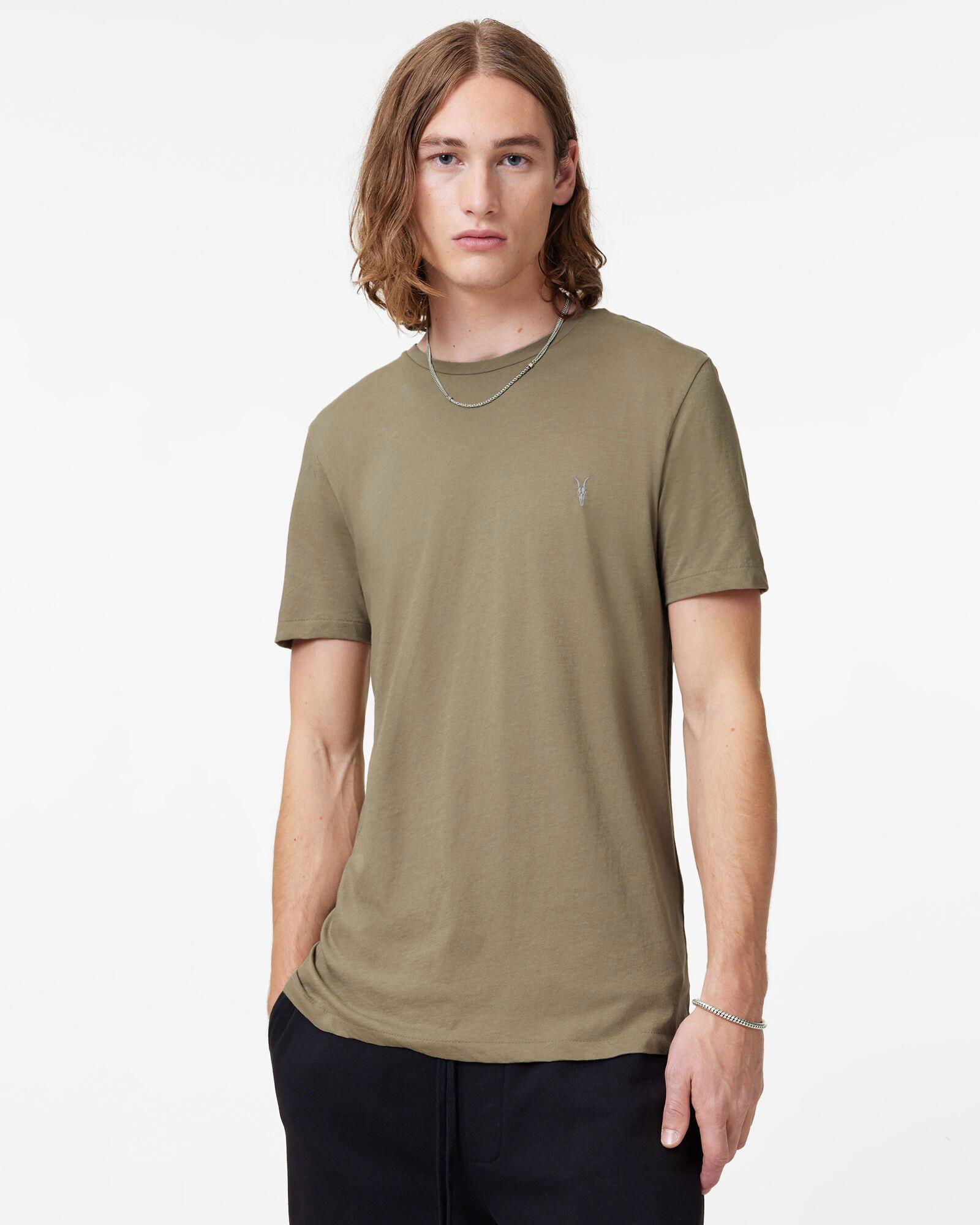 ALLSAINTS Tonic Crew Neck Slim Ramskull T-Shirt in Taylor Green | endource