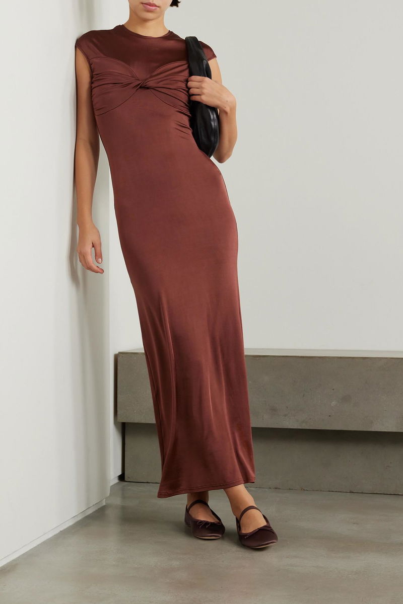 TOVE Mali Twist-Front Satin Maxi Dress in Red | Endource TOVE Mali Twist-Front Satin Maxi Dress in Red | Endource