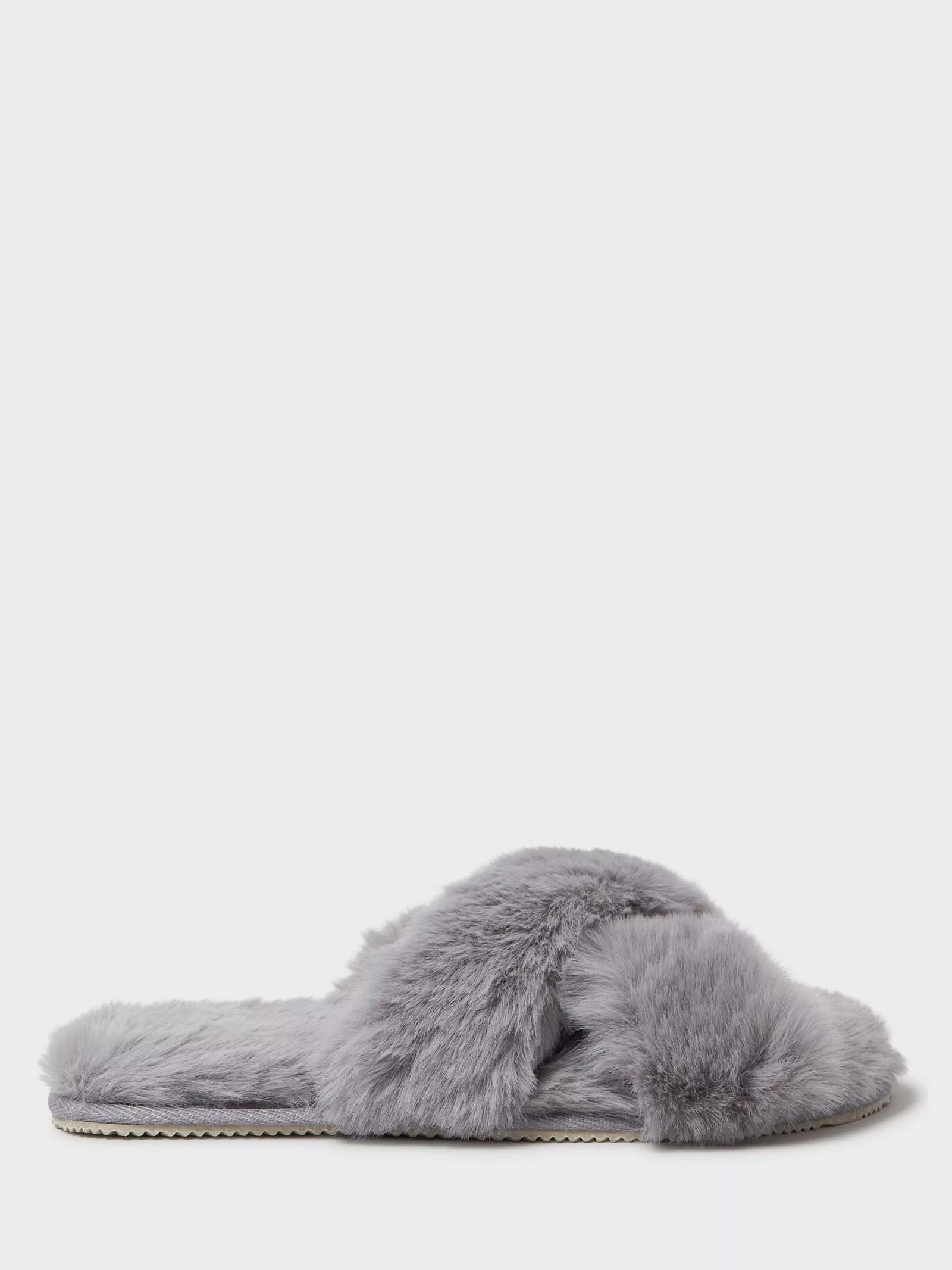 CREW CLOTHING Faux Fur Crossover Slippers | endource