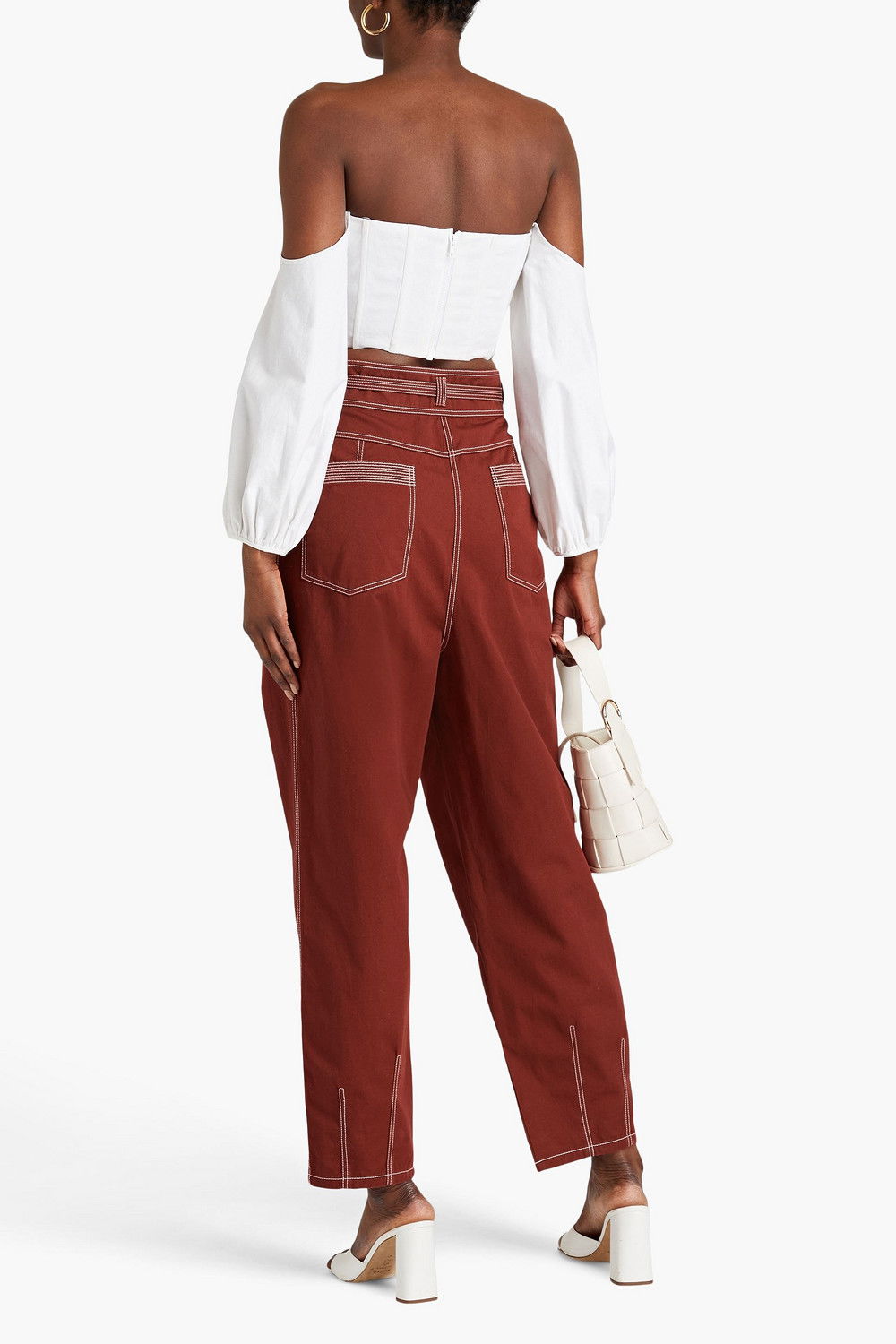 ULLA JOHNSON Lars Pleated Cotton-twill Tapered Pants | endource