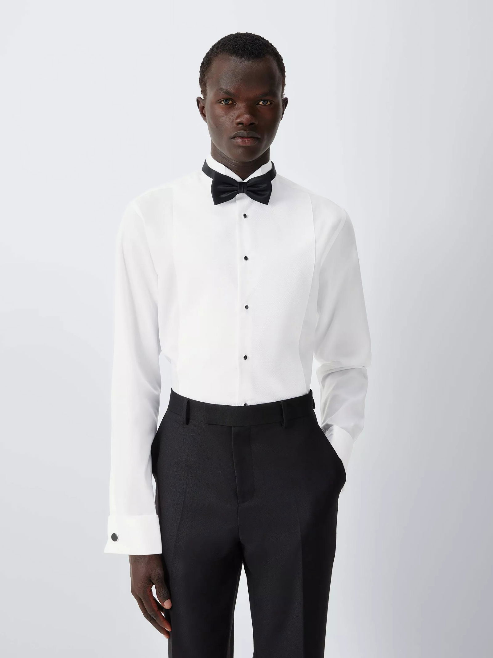 JOHN LEWIS Marcella Wing Collar Double Cuff Slim Fit Cotton Dress Shirt ...