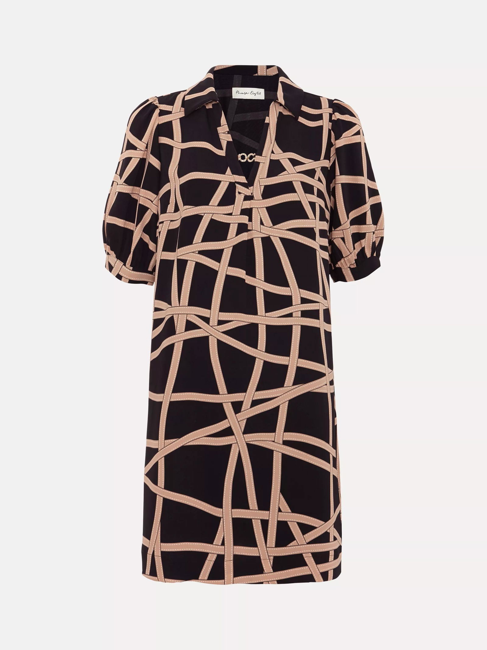 PHASE EIGHT Darlia Ribbon Tunic Dress in Camel | endource