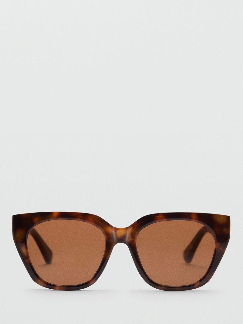 MANGO Musie Square Frame Sunglasses in Black | endource