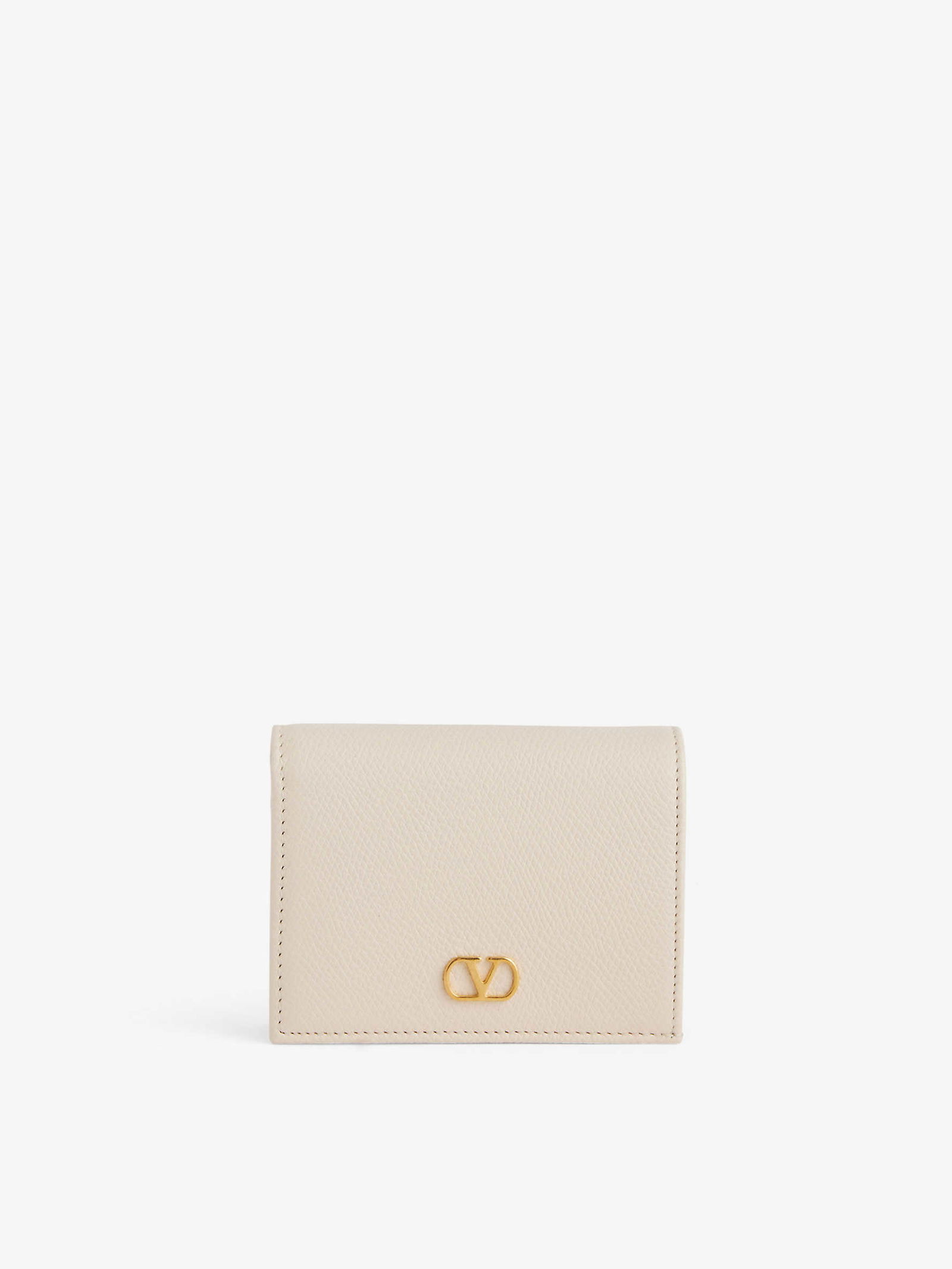 VALENTINO GARAVANI VLogo Signature Grainy Leather Compact Wallet | endource