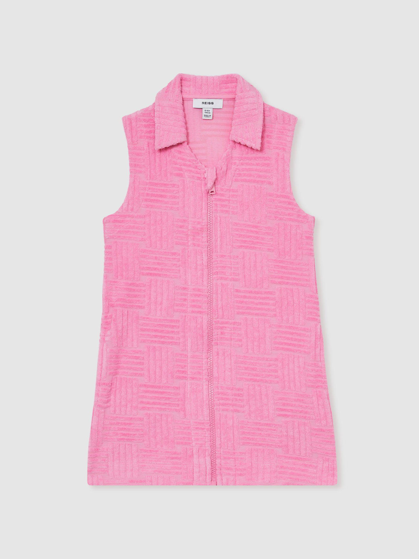 REISS Karyanne Textured Towelling Zip-Through Dress | endource