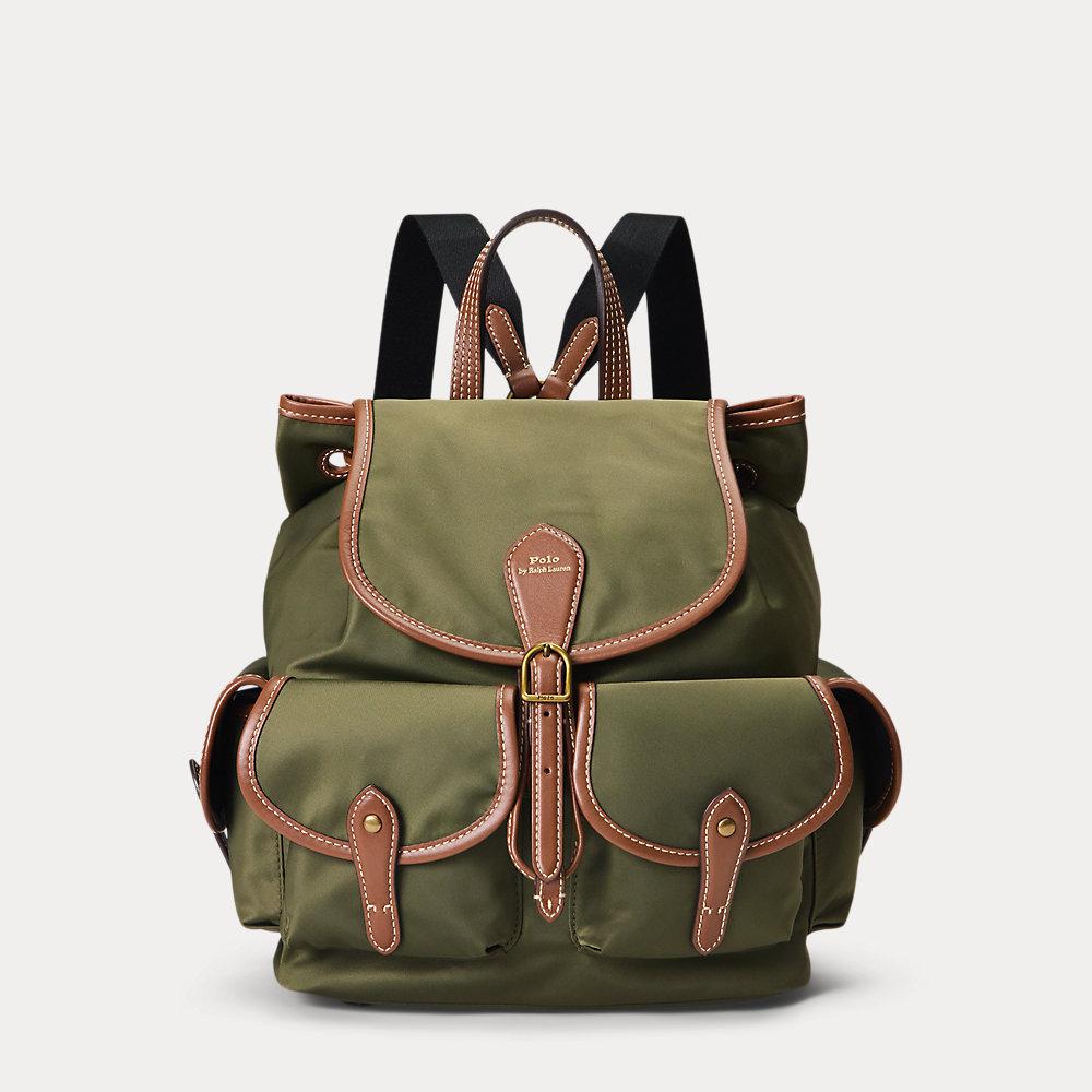 POLO RALPH LAUREN Leather-Trim Nylon Bellport Backpack in Green | endource