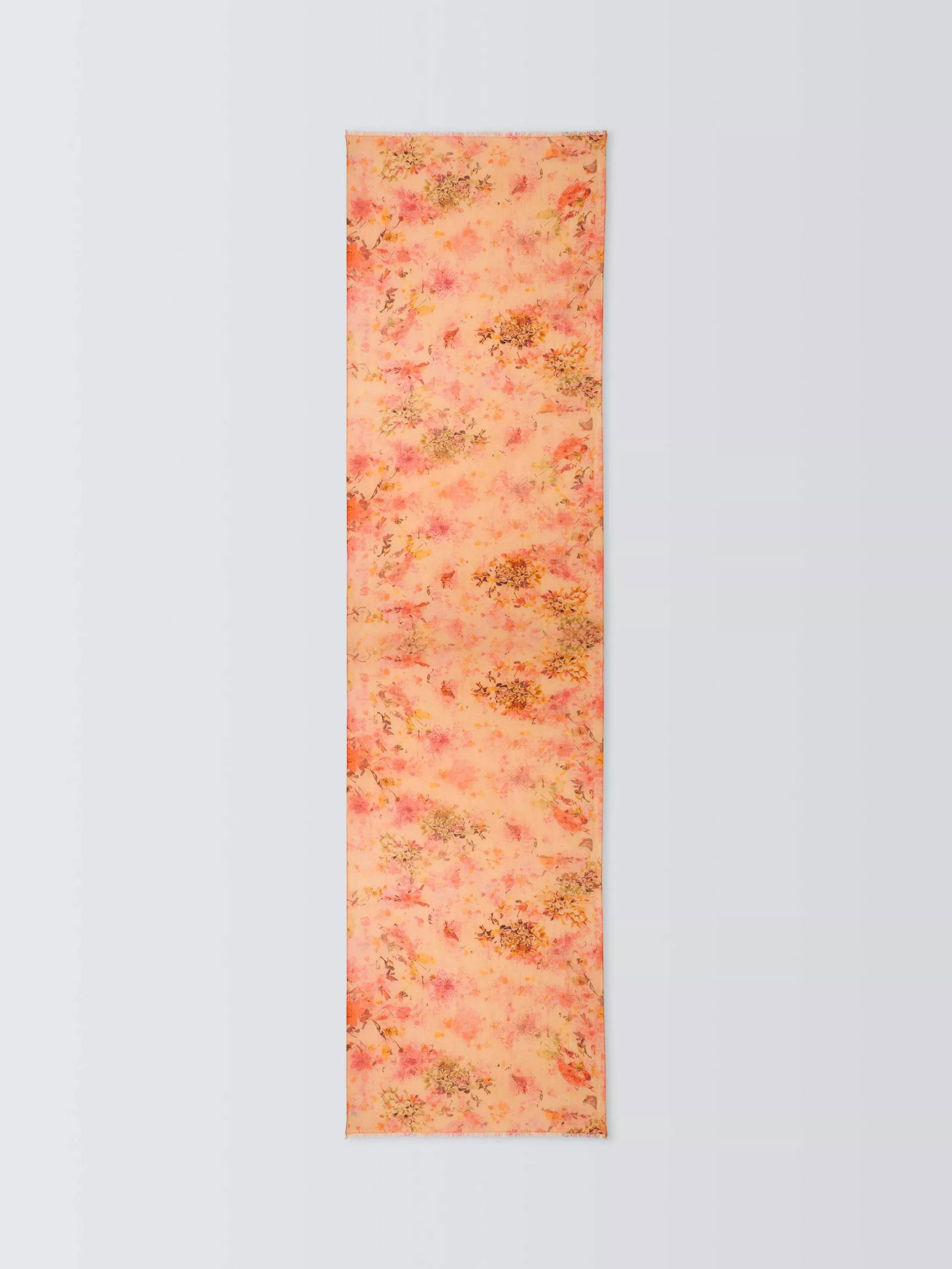 JOHN LEWIS Aria Botanical Linen Rich Scarf, Orange | endource
