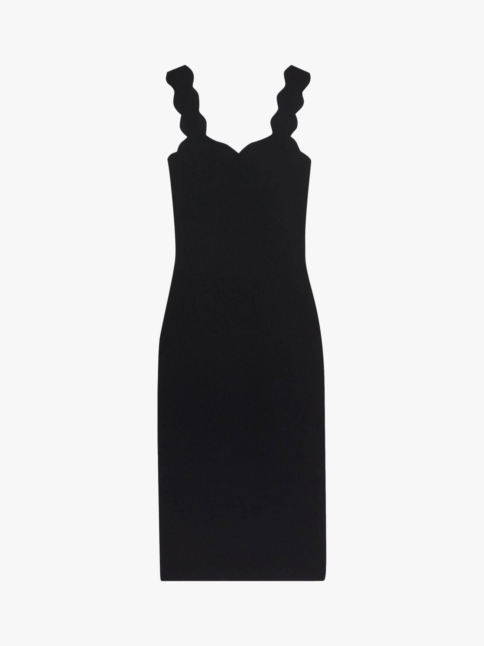 TED BAKER Sharmay Scallop Strap Bodycon Midi Dress in Blue | endource
