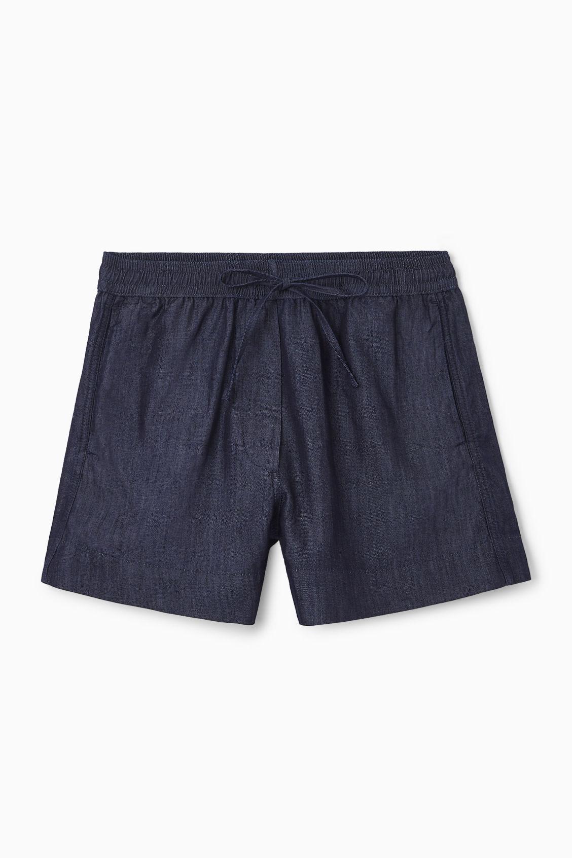 COS Drawstring Denim Shorts in INDIGO | endource