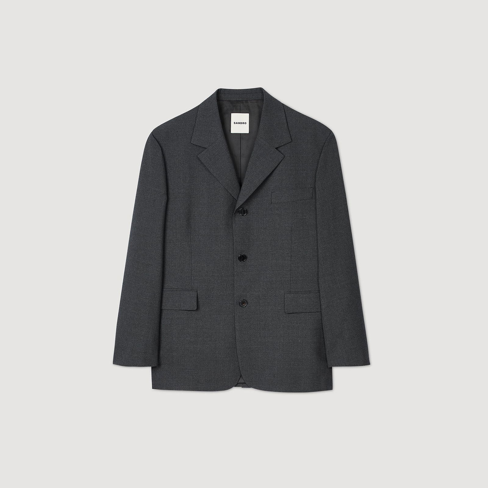 SANDRO Oversized Suit Jacket in Grey | endource
