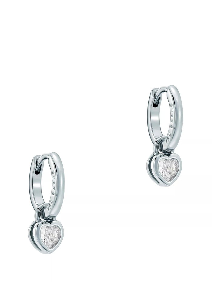 TED BAKER Harper Mini Crystal Heart Huggie Earrings | endource