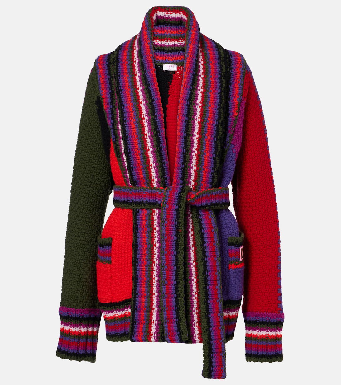 Pucci Striped Wool Wrap Cardigan | endource