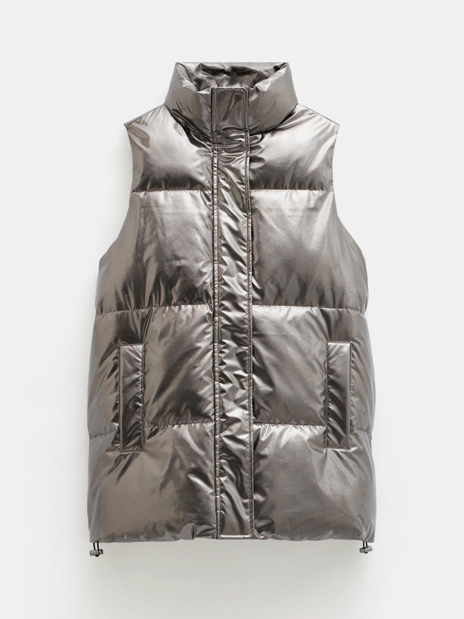 HUSH Alice Metallic Gilet in Silver | endource