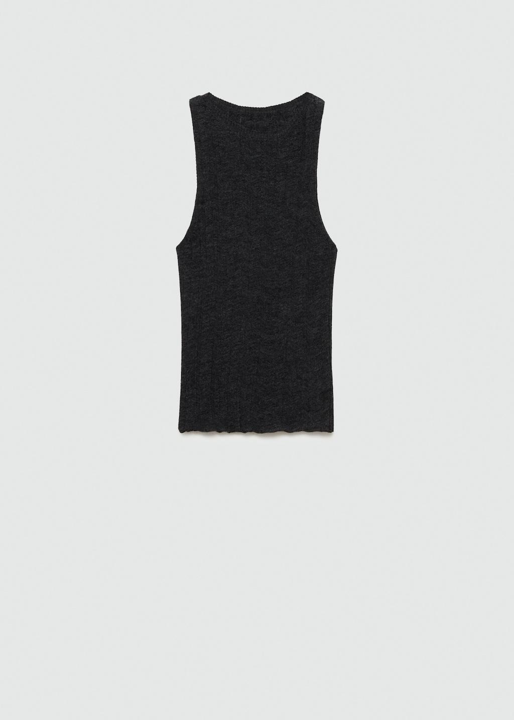 MANGO Knit Halter Top in Dark Heather Grey | endource