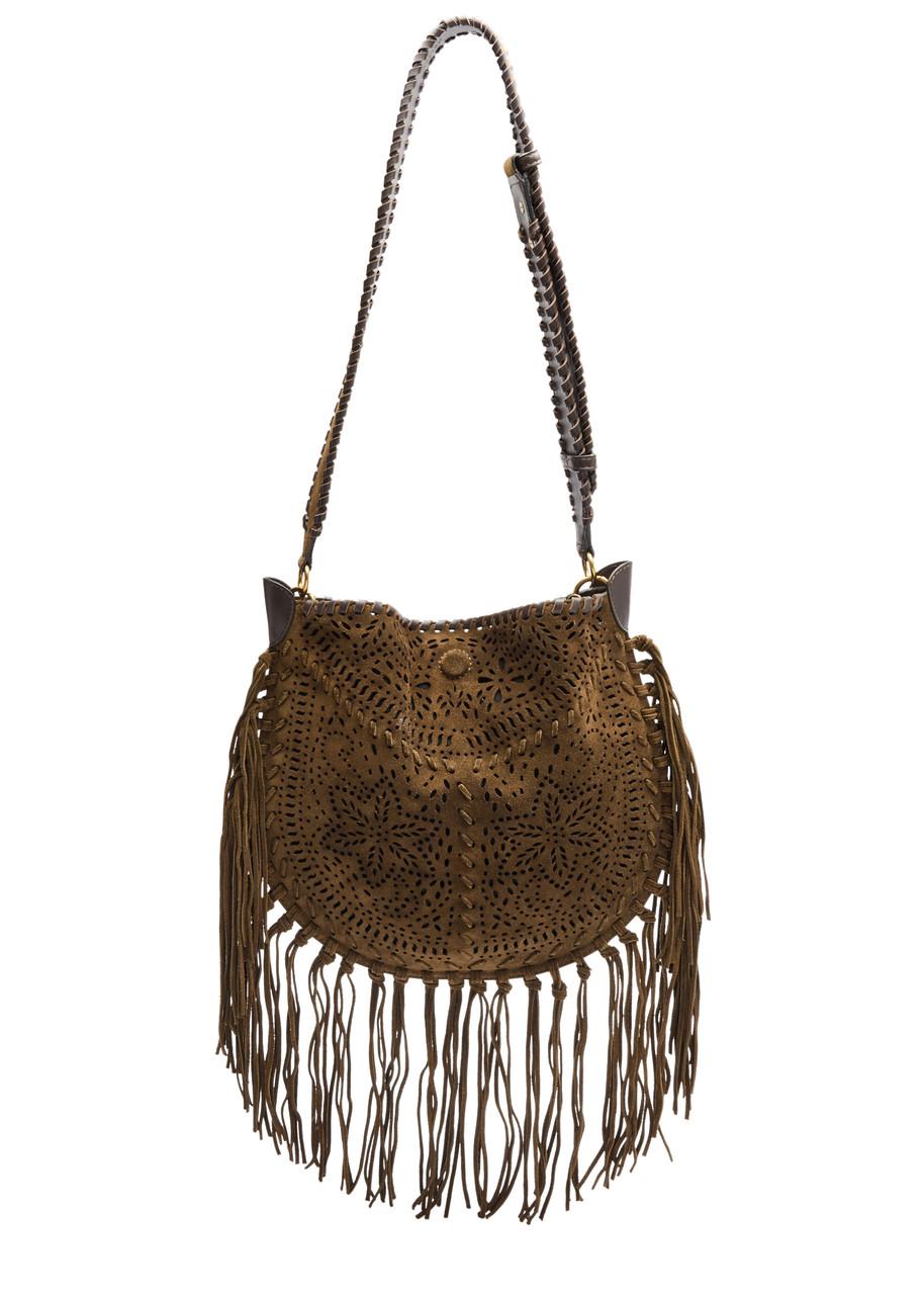 ISABEL MARANT Oskan Fringed Suede Shoulder Bag | endource