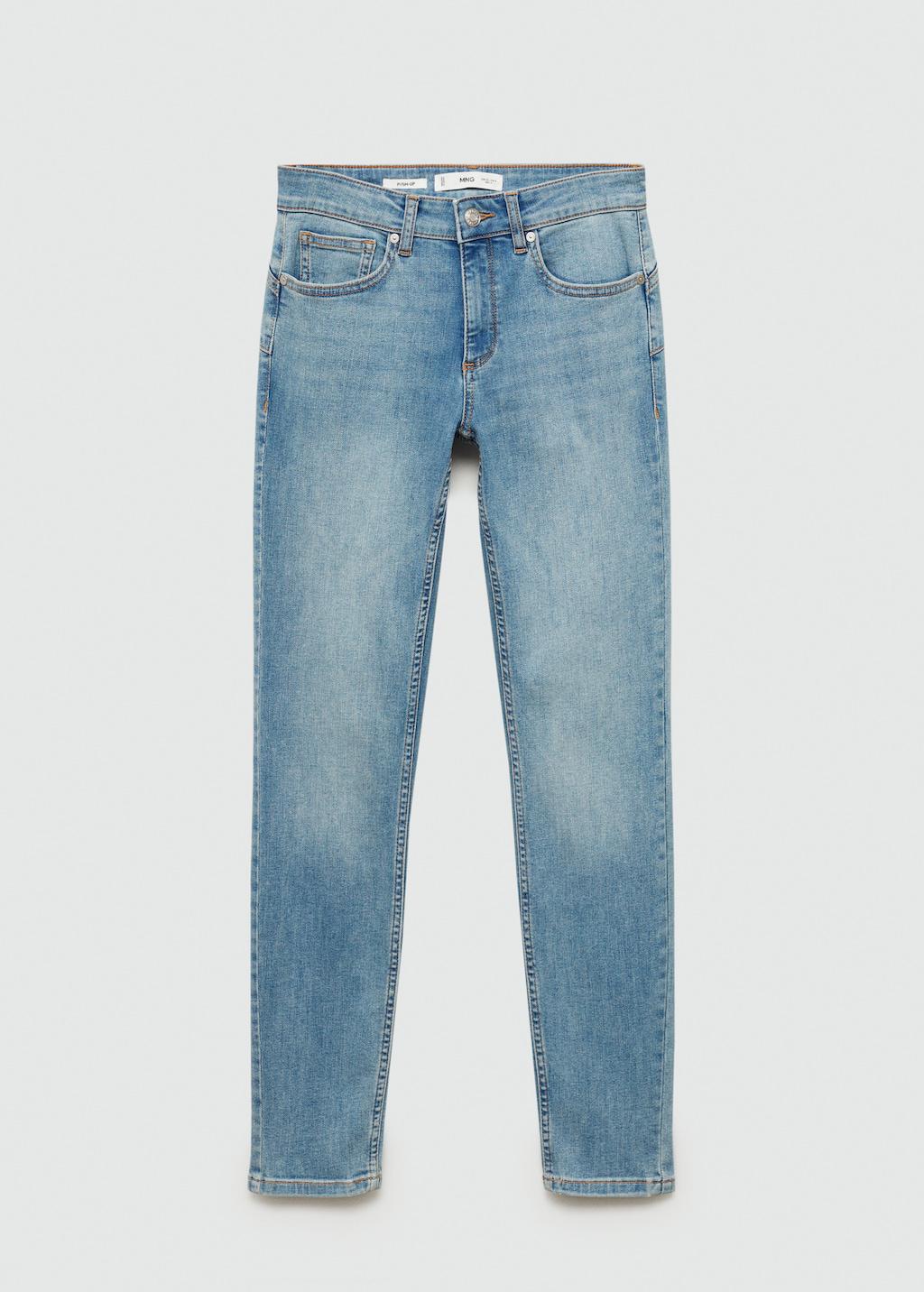 MANGO Low-Rise Push-Up Skinny Jeans in Medium Blue | endource
