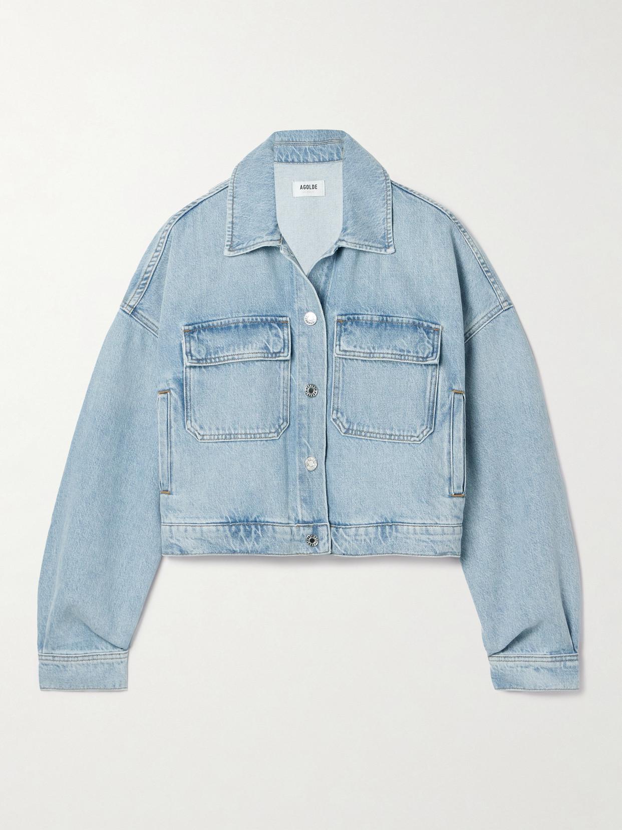 AGOLDE Luka Cropped Organic Denim Jacket in Blue | endource