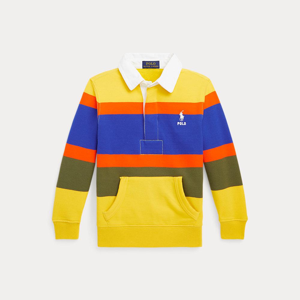 RALPH LAUREN Striped Fleece Rugby Sweatshirt in Multi | endource