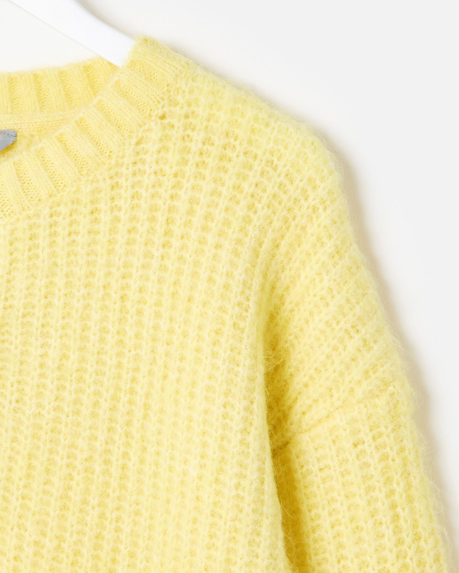 OLIVER BONAS Yellow Button Detail Crew Neck Knitted Jumper | endource