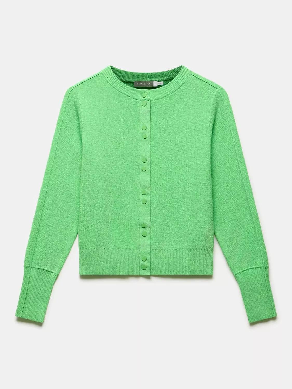 MINT VELVET Double Popper Cardigan in Green | endource