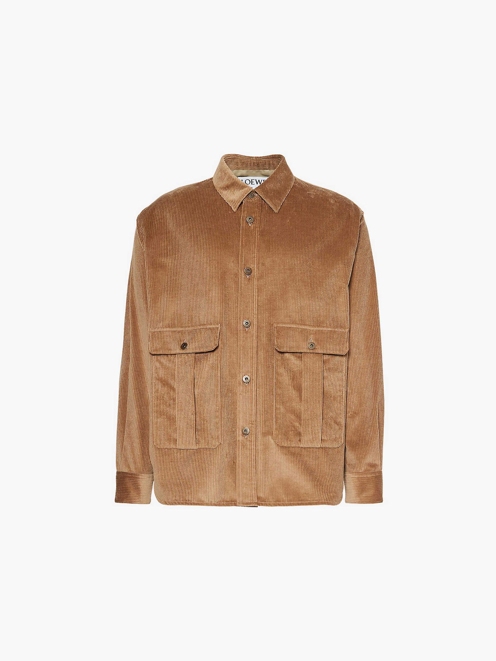 LOEWE Corduroy-Texture Two-Buttoned-Pockets Overshirt in LIGHT CARAMEL ...