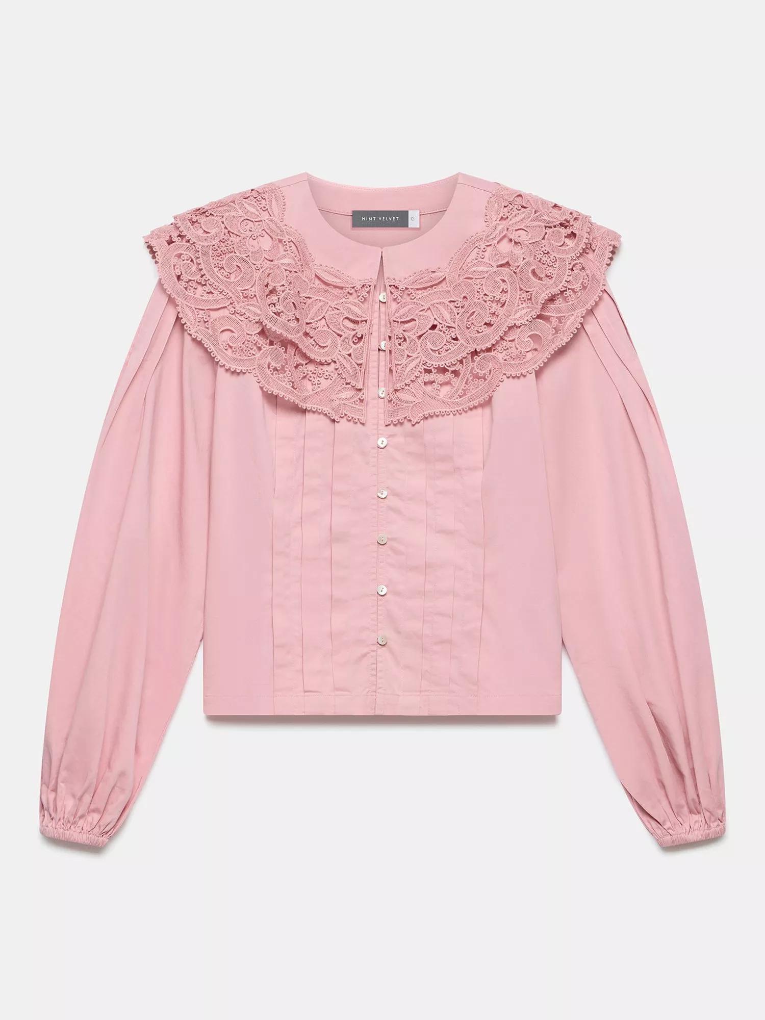 MINT VELVET Statement Collar Blouse in Pink | endource