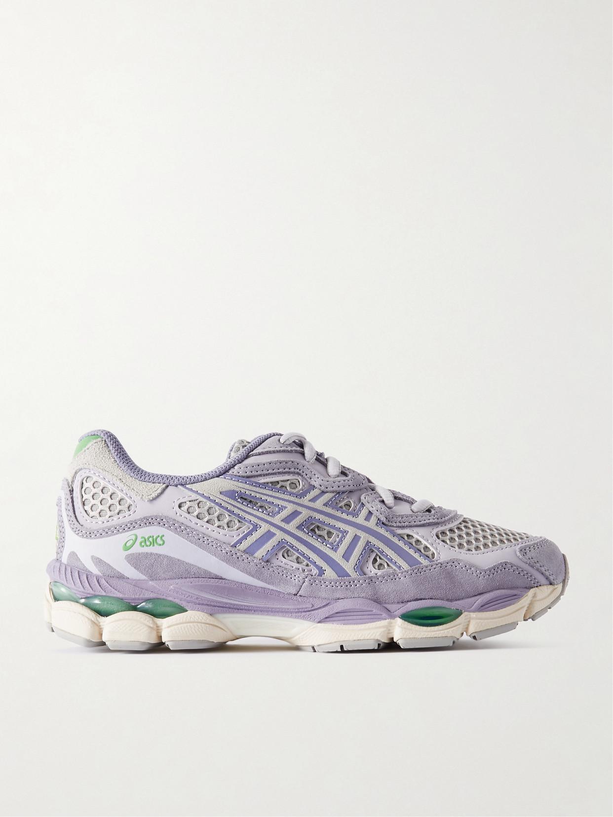 ASICS GEL-NYC Leather And Suede-Trimmed Mesh Sneakers in Purple | endource