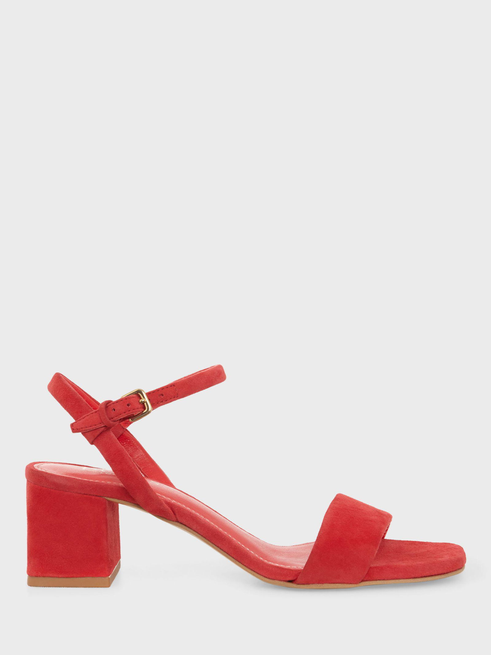 HOBBS Jilly Suede Block Heel Sandals in Deep Cherry Red | endource