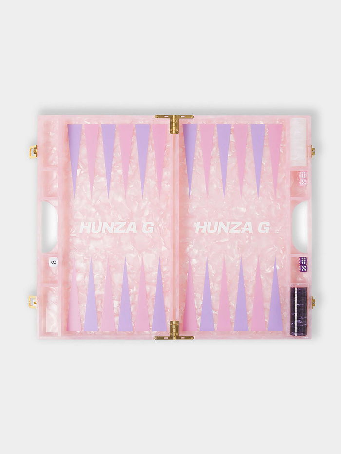 HUNZA G Backgammon Board - Pink - Pink Marble | endource