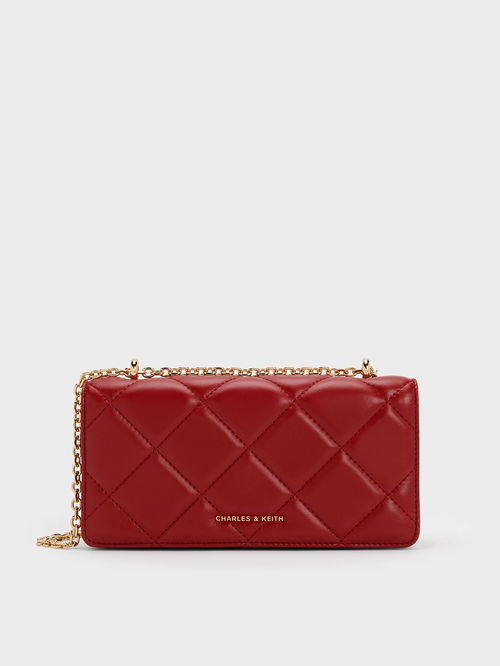 CHARLES & KEITH Paffuto Quilted Wallet On Chain | endource
