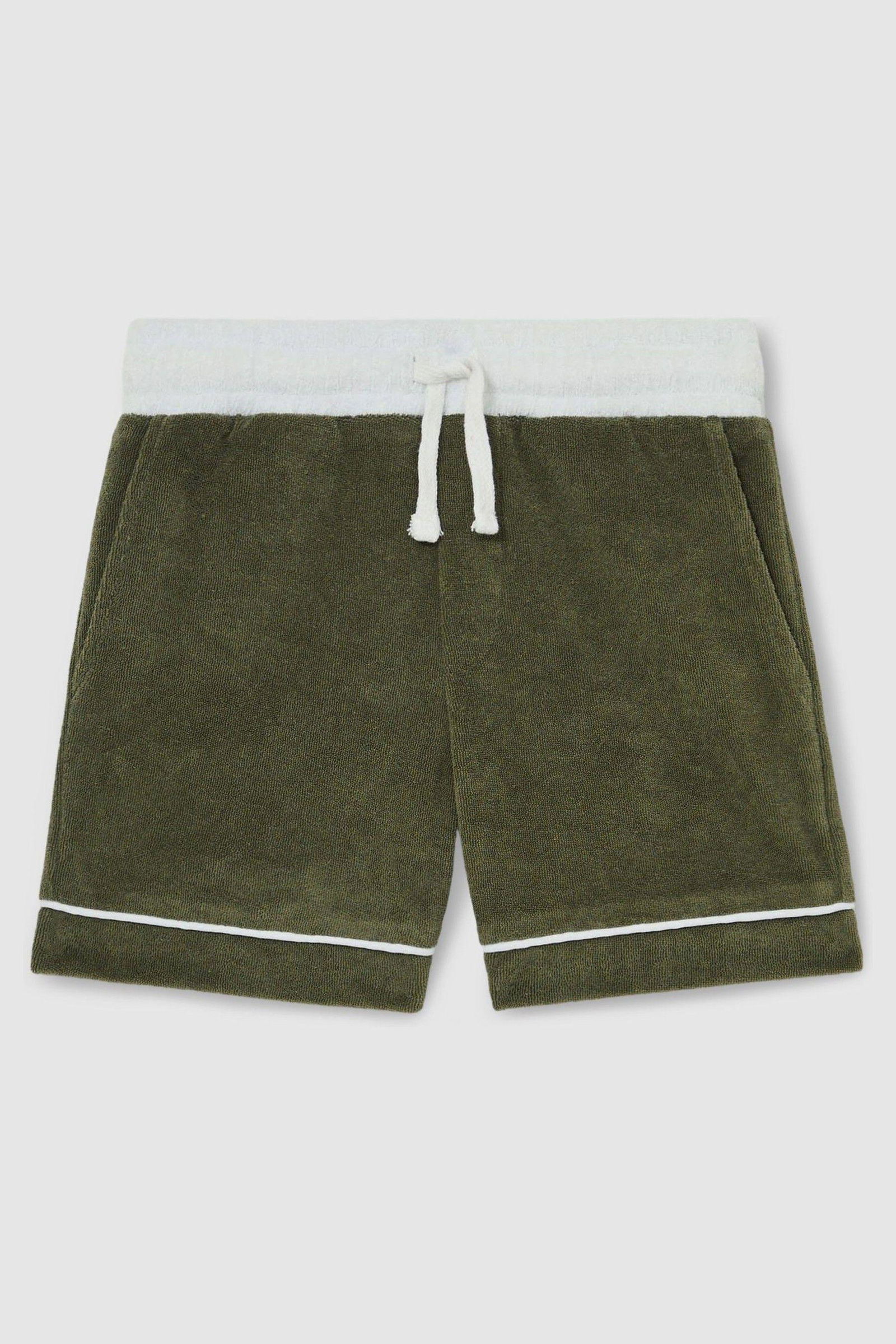 REISS Velour Colour-Block Shorts in Green Multi | endource