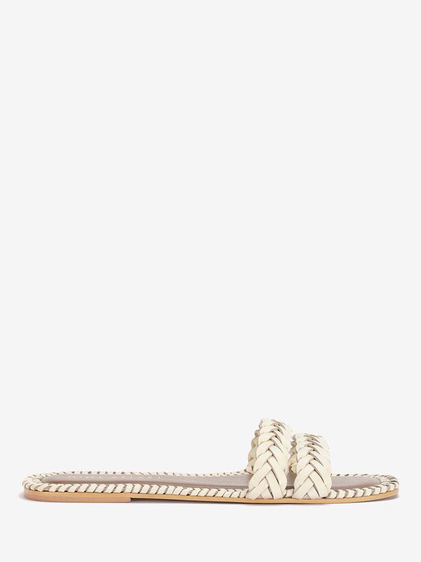 MINT VELVET Elora Whipstitch Plait Slider Sandals in Natural Natural ...