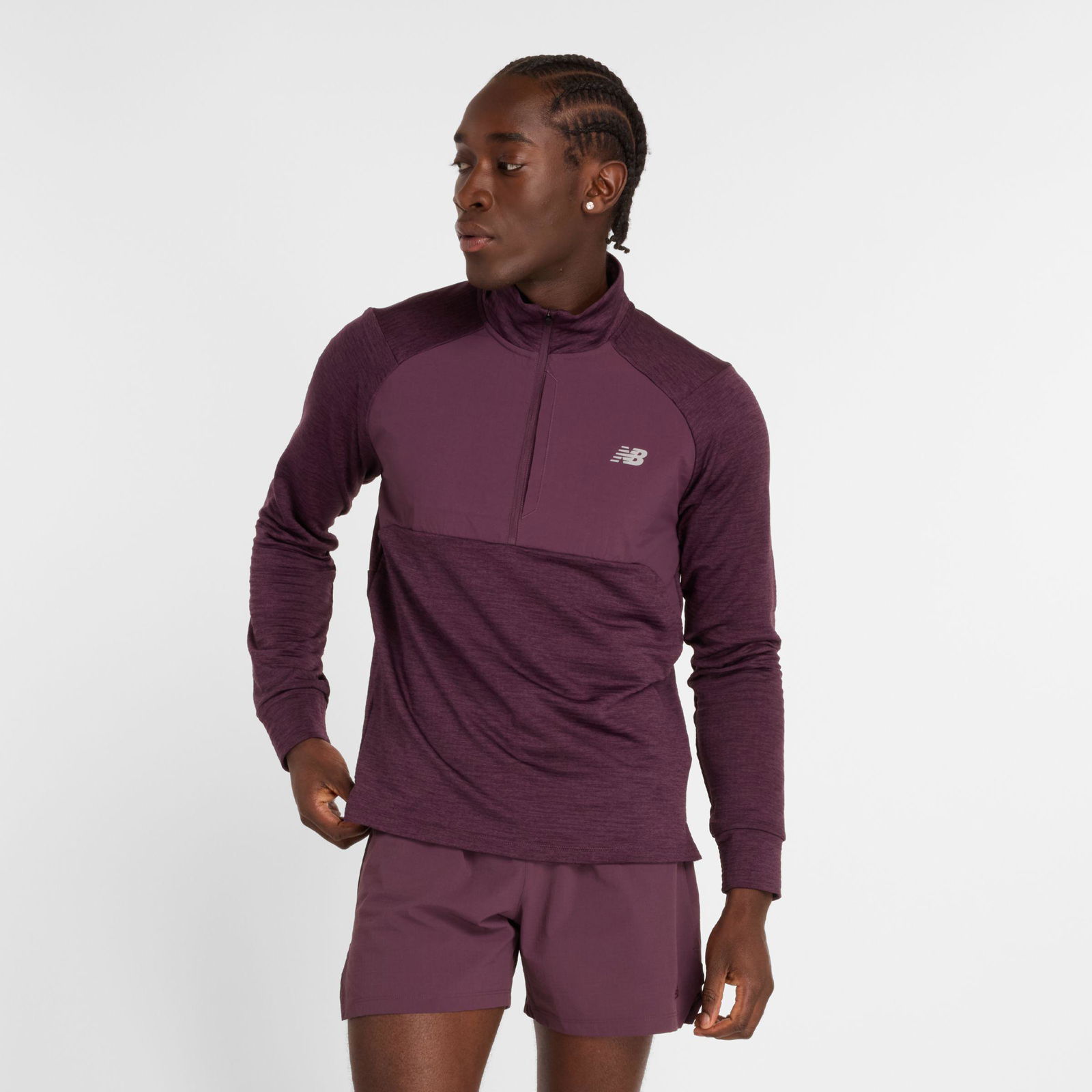 NEW BALANCE Athletics Heat Grid 1/2 Zip in Brown | endource