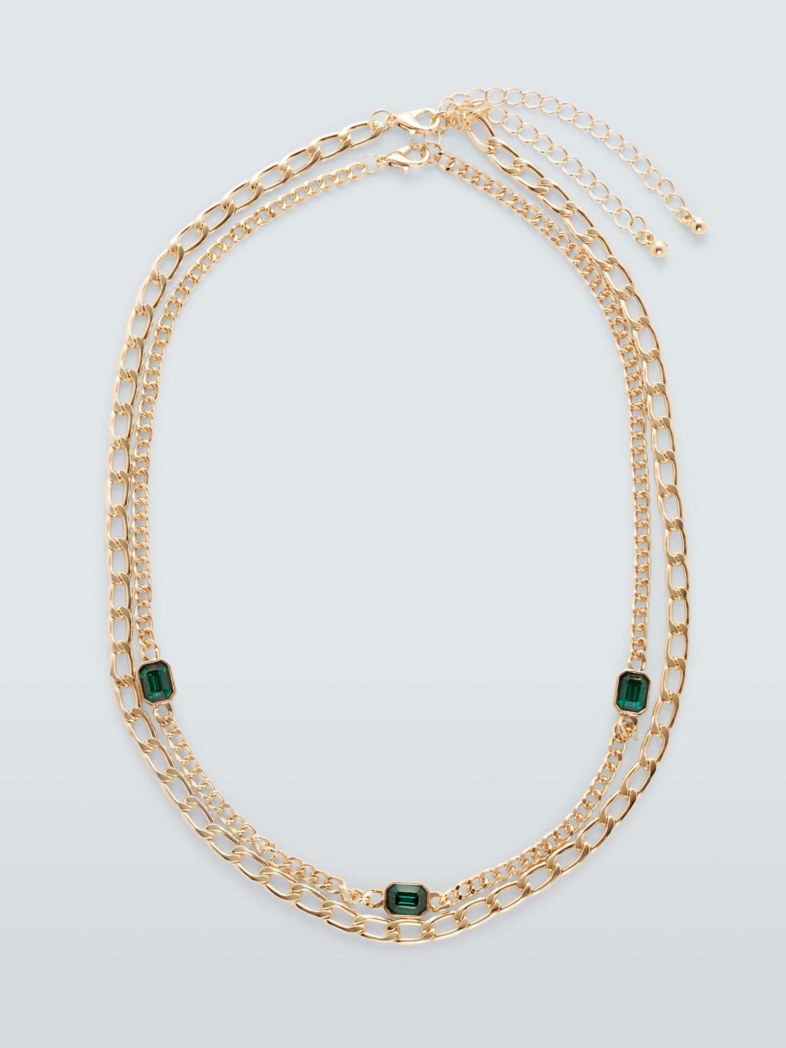 JOHN LEWIS Double Row Layered Chain Necklace in Gold | Endource