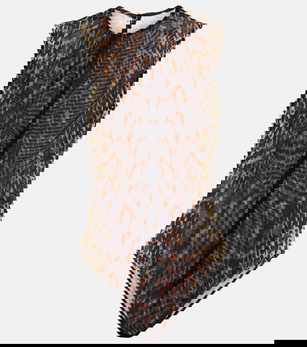 Alex Perry Leopard-Print Mesh Bodysuit | endource