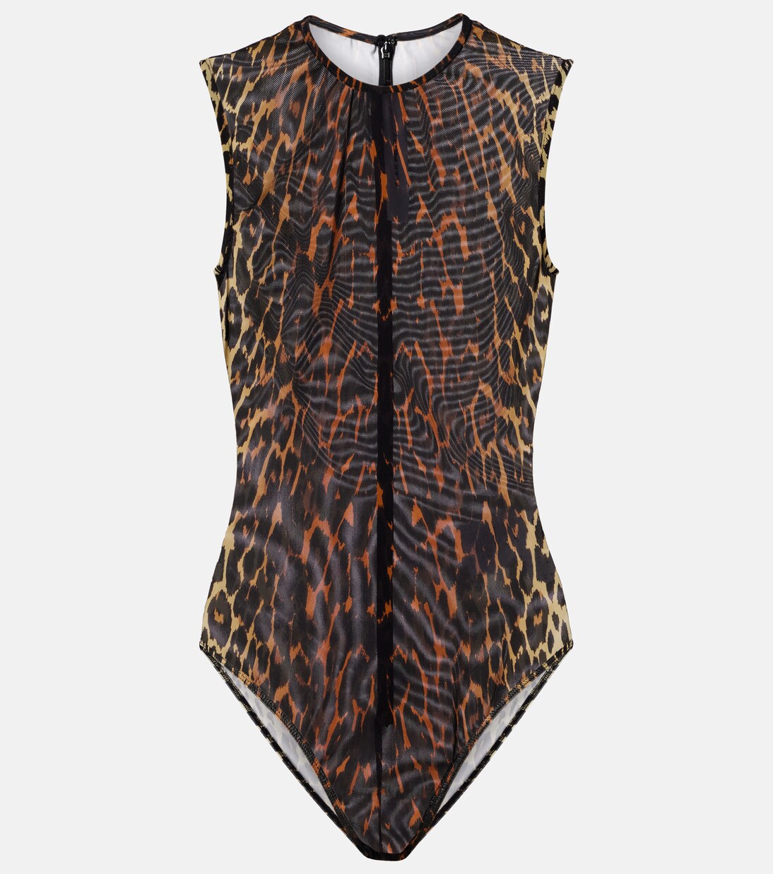 Alex Perry Leopard-Print Mesh Bodysuit | endource