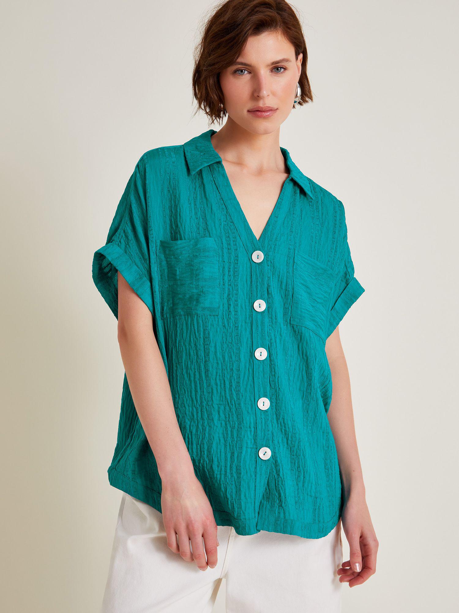 Monsoon Sofia Short Sleeve Shirt in Teal | Endource