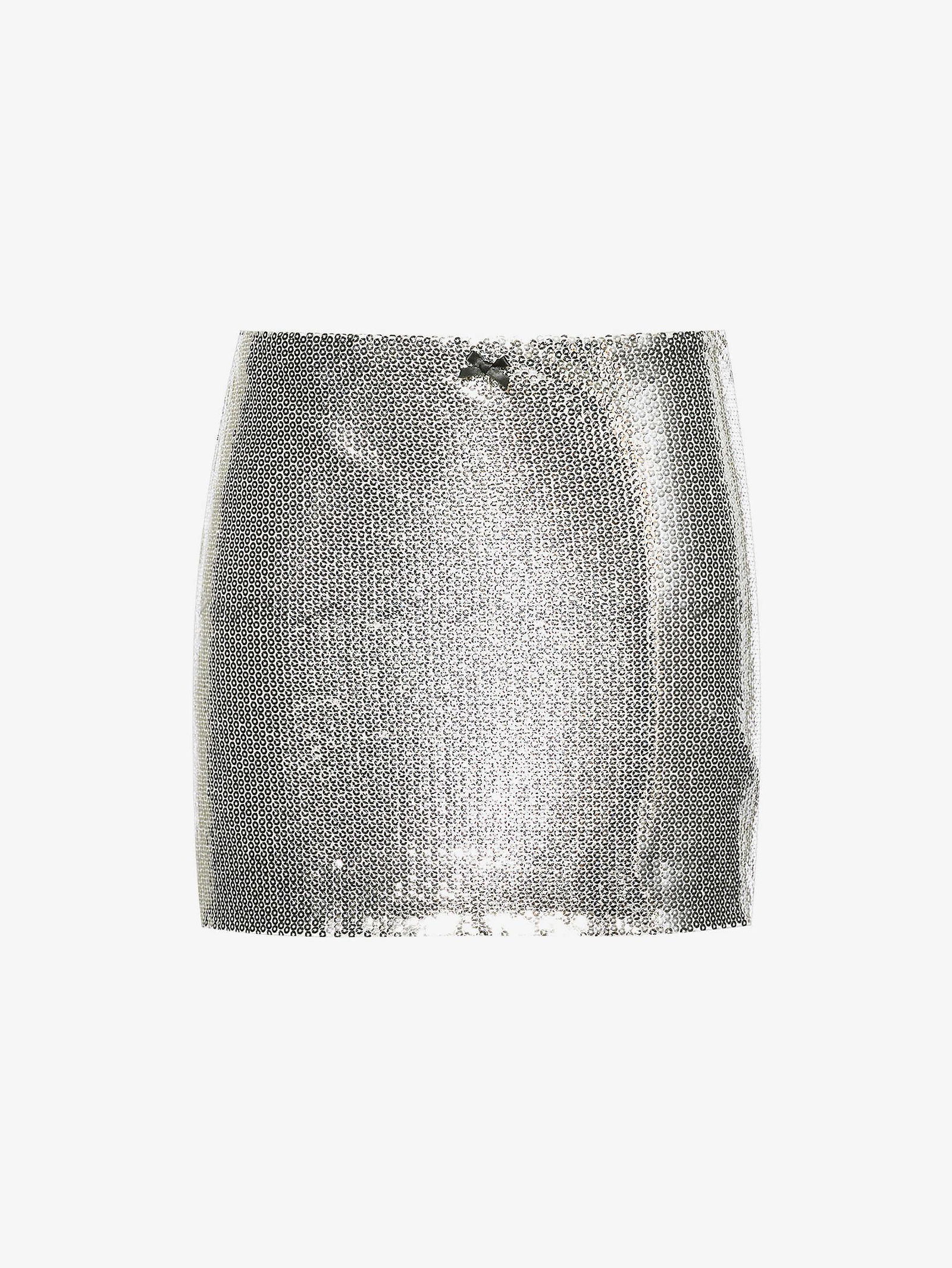 ROTATE BIRGER CHRISTENSEN Bow-Embellished Fully-Lined Sequin Mini Skirt ...