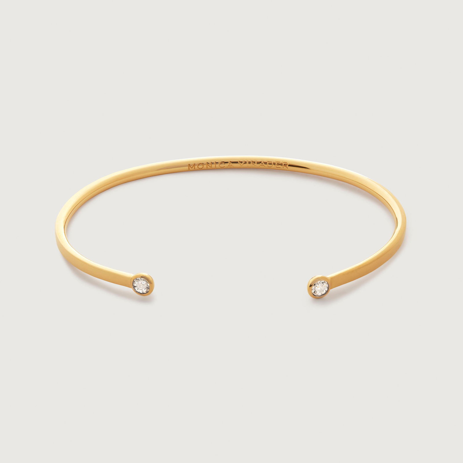 MONICA VINADER Lab Grown Diamond Solitaire Cuff in 18k Gold Vermeil ...